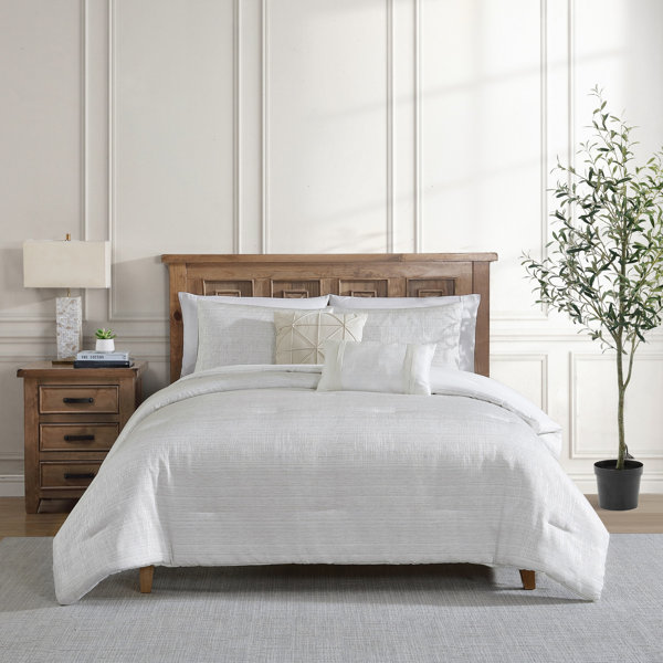 Tahari Home Olivia 5-Piece Ivory Jacquard Comforter Set | Wayfair